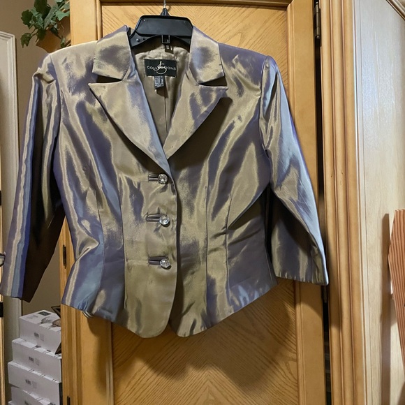 JS Collections | Jackets & Coats | Js Collections Metallic Blazer In ...